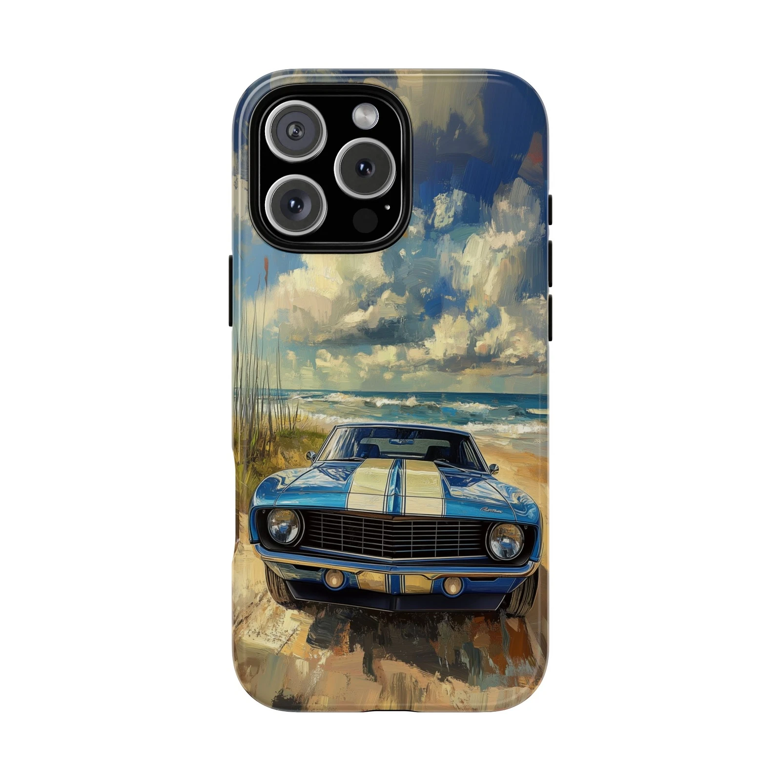Classic 1969 Muscle Car Blue Retro Vintage Vehicle with iPhone 17 to 11 ...