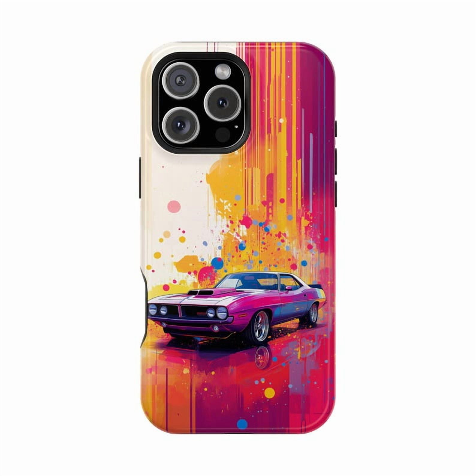 Classic 1971 Muscle Car iPhone Case Retro Vintage Automobile Watercolor ...