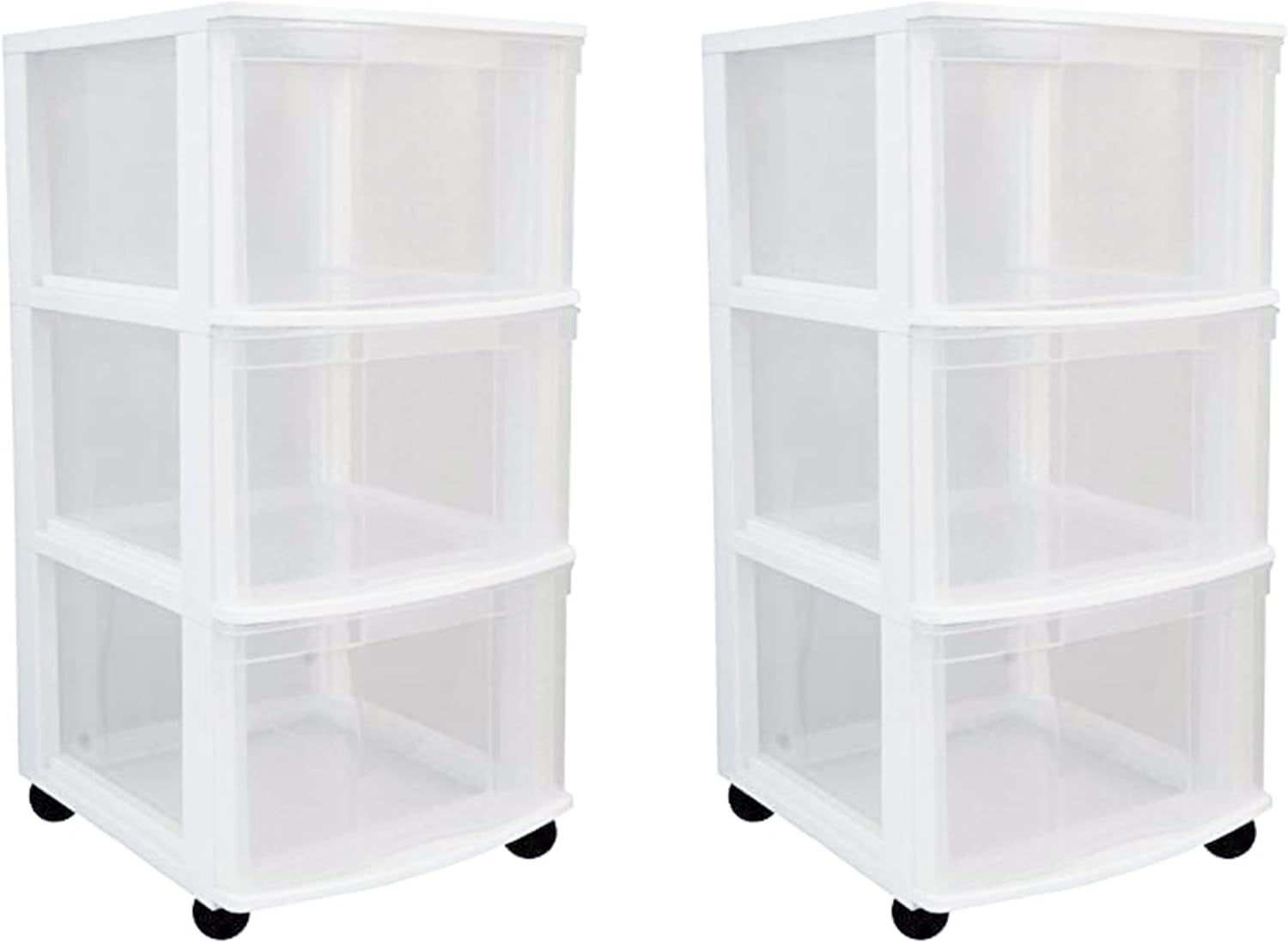 Classic 3 Drawer Organizer Cart Plastic Drawer Storage Dresser with ...