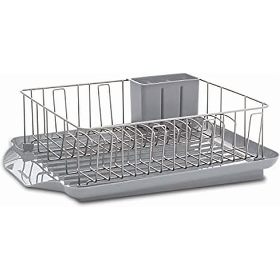 Classic 3-Piece Dish Drying Rack Set, Gray - Rust-Resistant Dish Rack ...