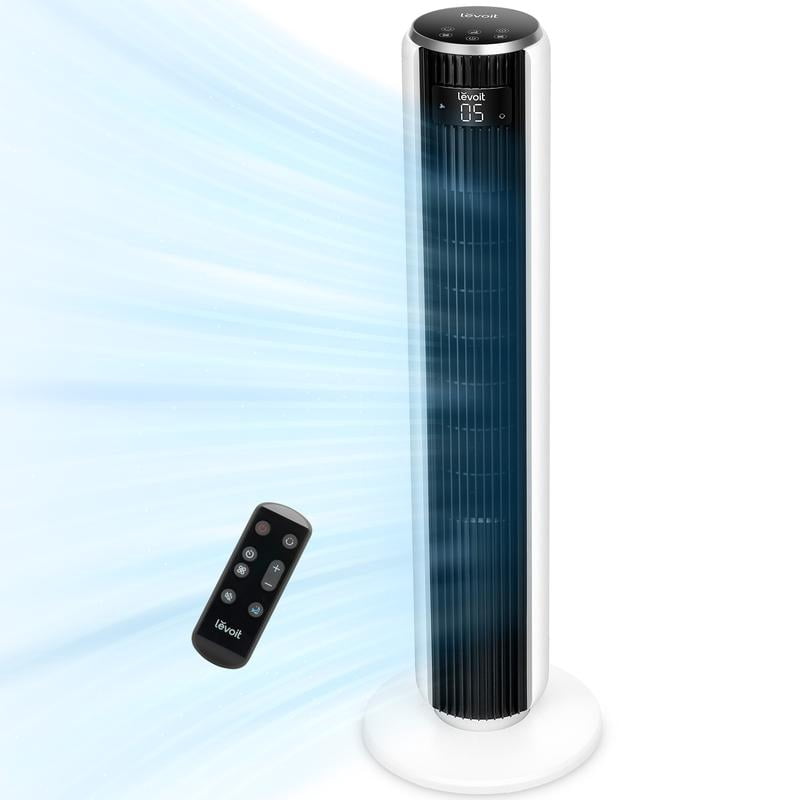 Classic 36' Tower Fan for Bedroom, 25ft/s Velocity 28dB Cooling Fan ...