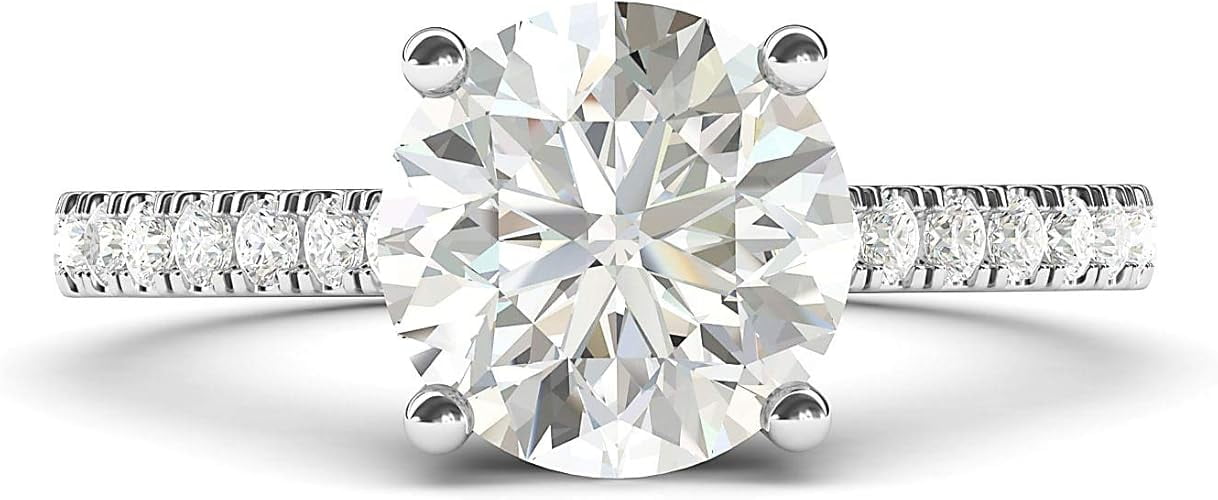 Classic 4-Prong Simulated Diamond or Moissanite Promise Bridal ...