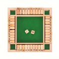 Classic 4 Sided Wooden Board Game With 2 Dice And Shut-The-Box ...