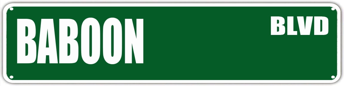 Classic 4"X16" Road Sign Baboon Blvd Street Metal Tin Signs For Home ...