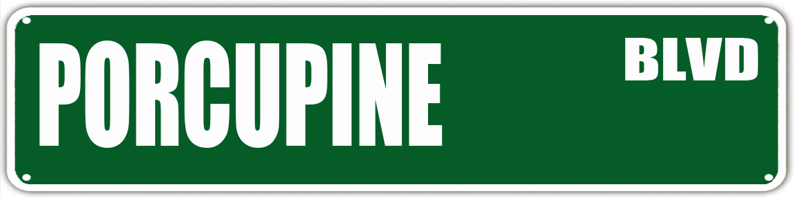 Classic 4"X16" Road Sign Porcupine Blvd Street Metal Tin Signs For Home ...