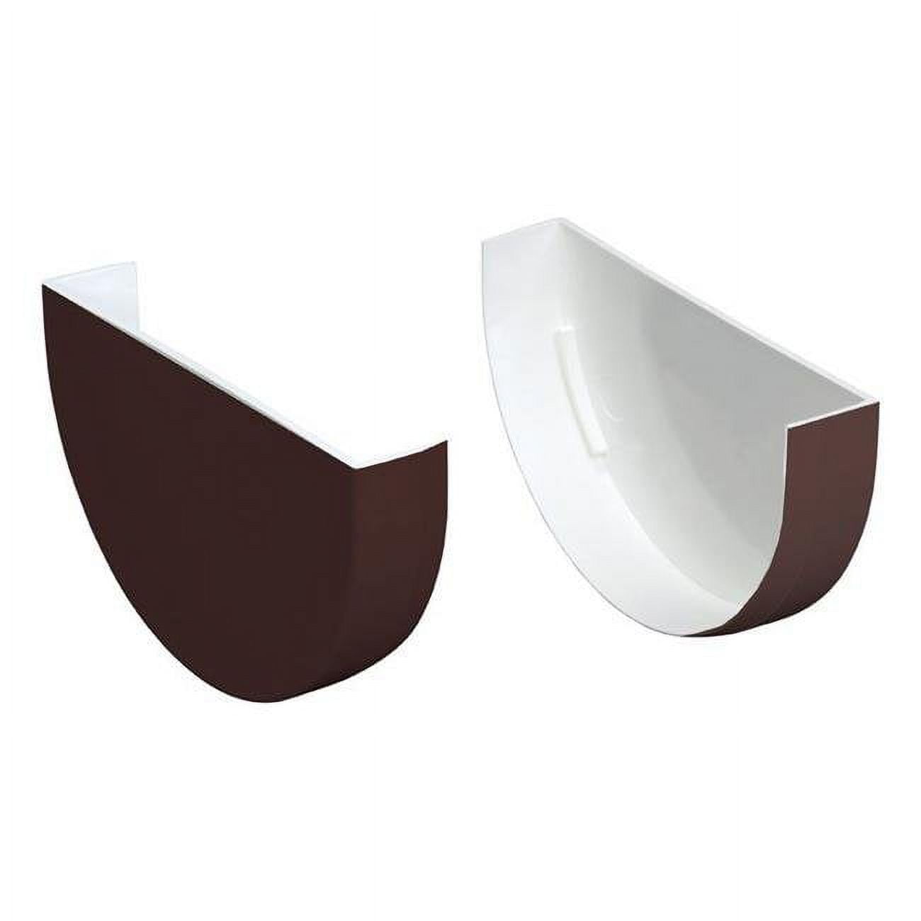 Classic 4 in. Brown Vinyl Half Round Gutter End Caps - Walmart.com