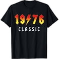 Classic 50th Birthday T-Shirt for Men 1976 - Bold Lightning Design ...