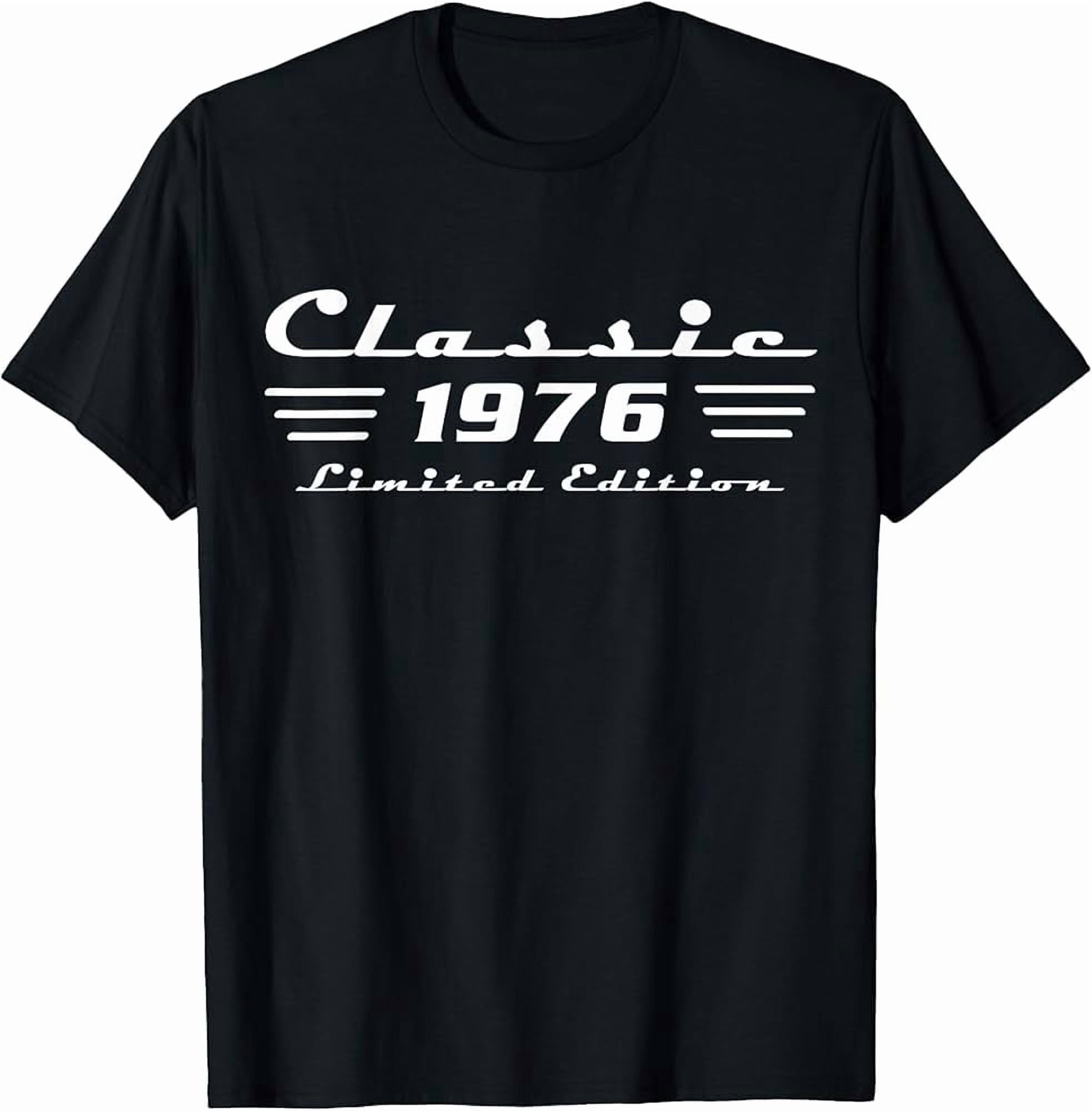 Classic 50th Birthday T-Shirt for Men 1976 Celebration - Bold White ...