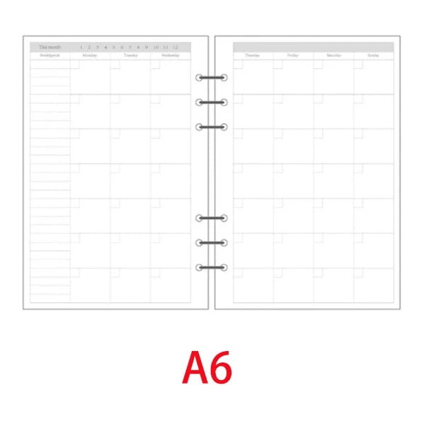 Classic 6 holes binder notebook inner paper core/refilling inner papers ...