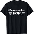 Classic 65th Birthday T-Shirt for Men, Retro 1961 Design, Black with ...