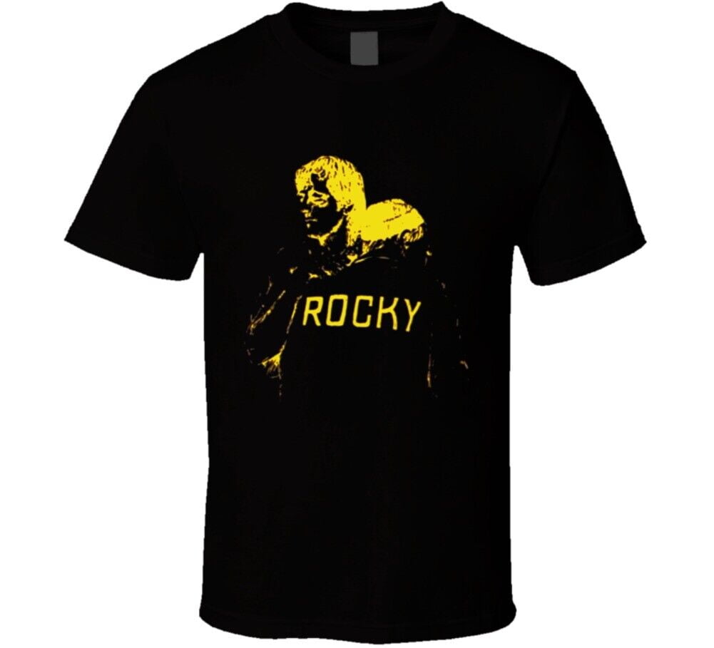 Classic 70s Movie Rocky 2 End Credits Silhouette Rocky and Mick Movie T ...