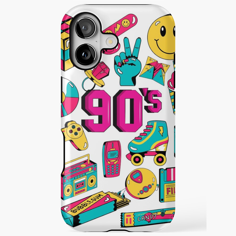 Classic 90s Retro Nostalgia Aesthetic Tough iPhone Case 11 12 13 14 15 ...