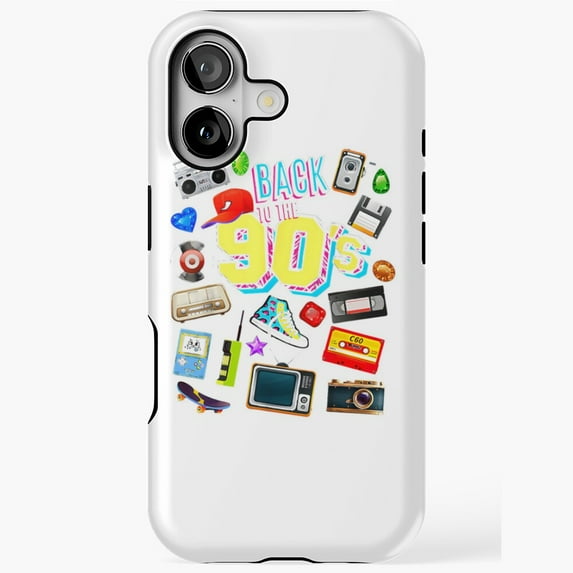 Classic 90s Survival Kit Nostalgia Graphic Tough iPhone Case with ...