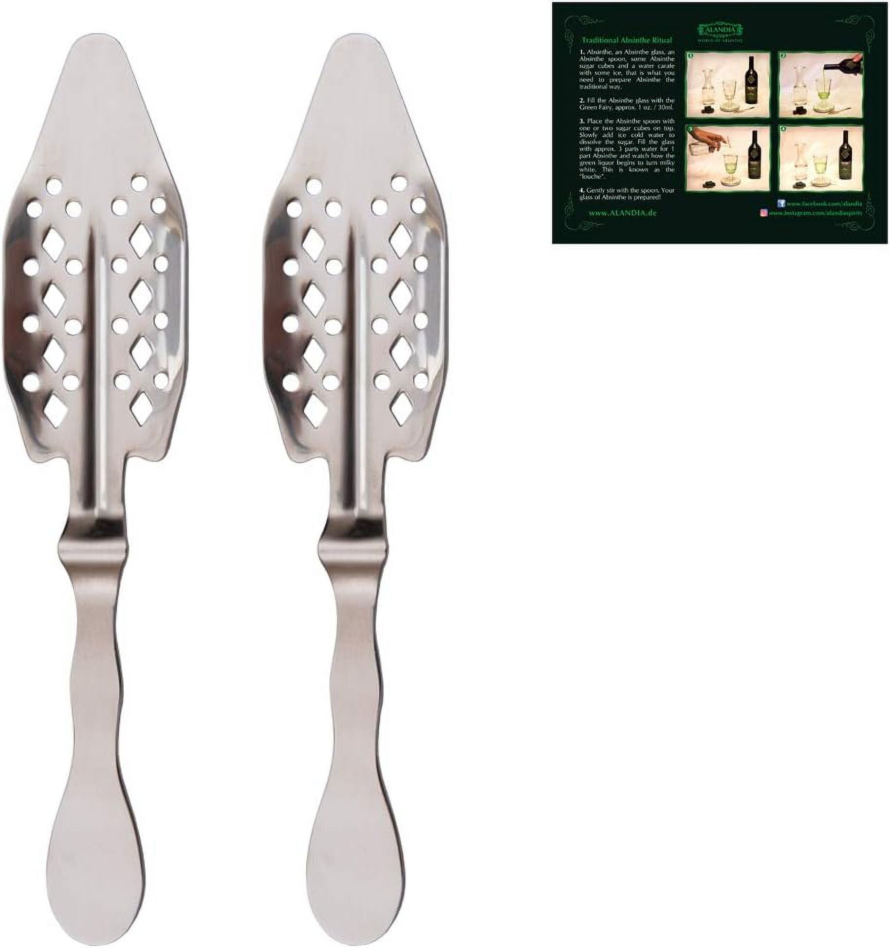 Classic Absinthe Spoons Set | 2x Stainless Steel Absinthe Spoon by ...