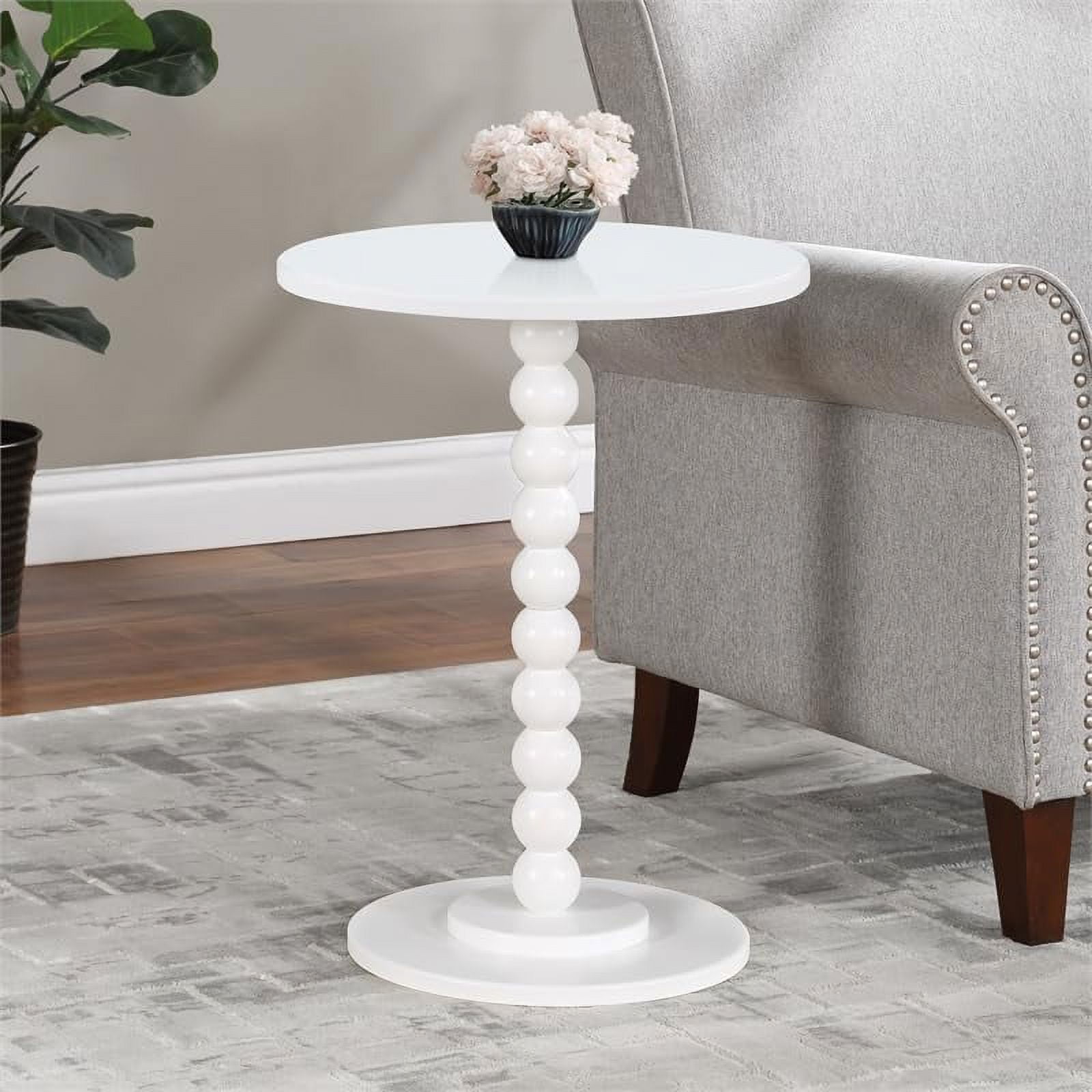 Classic Accents Venetian Islands Spindle Table in White Wood Finish ...
