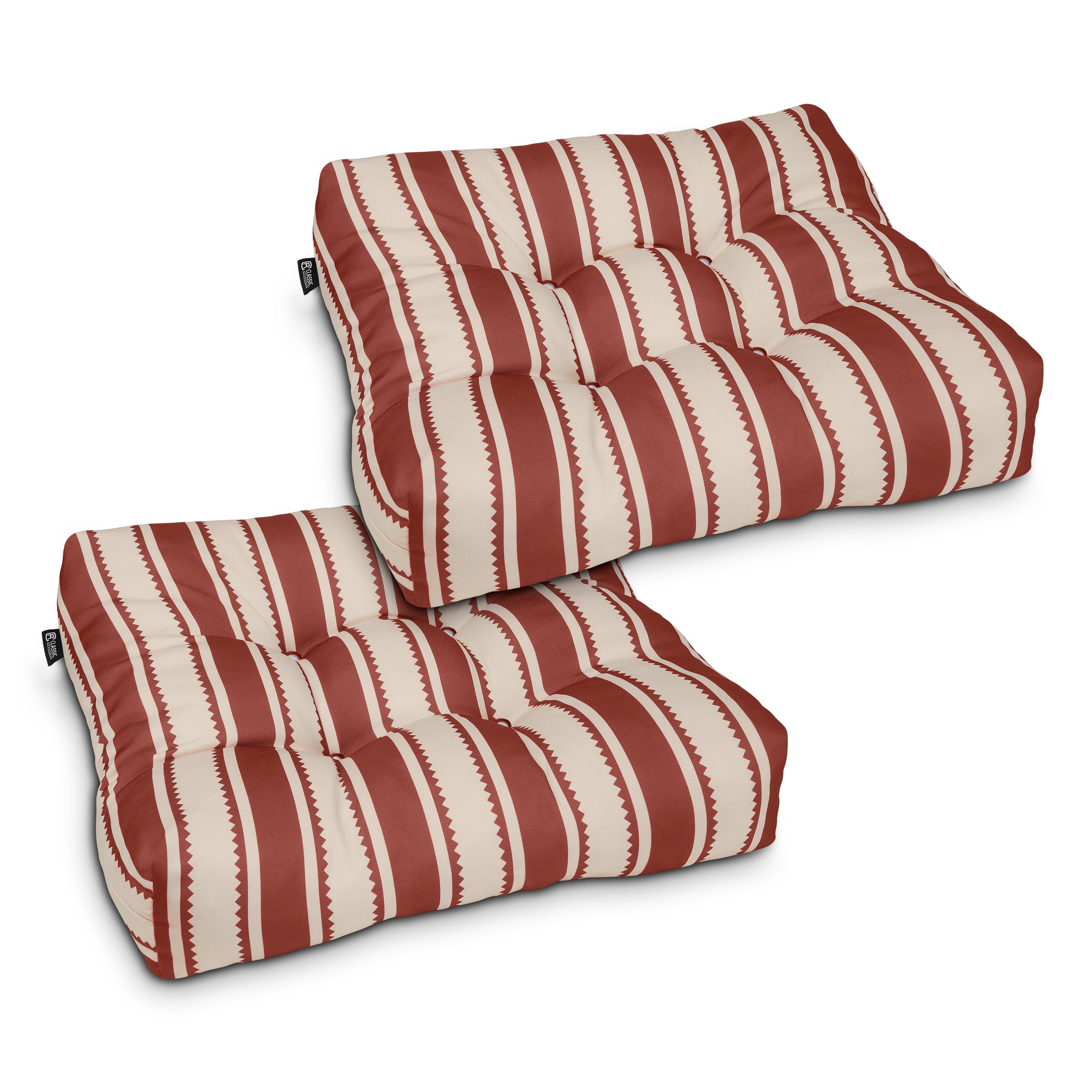 Classic Accessories Water-Resistant Square Patio Seat Cushions, 19 x 19 ...