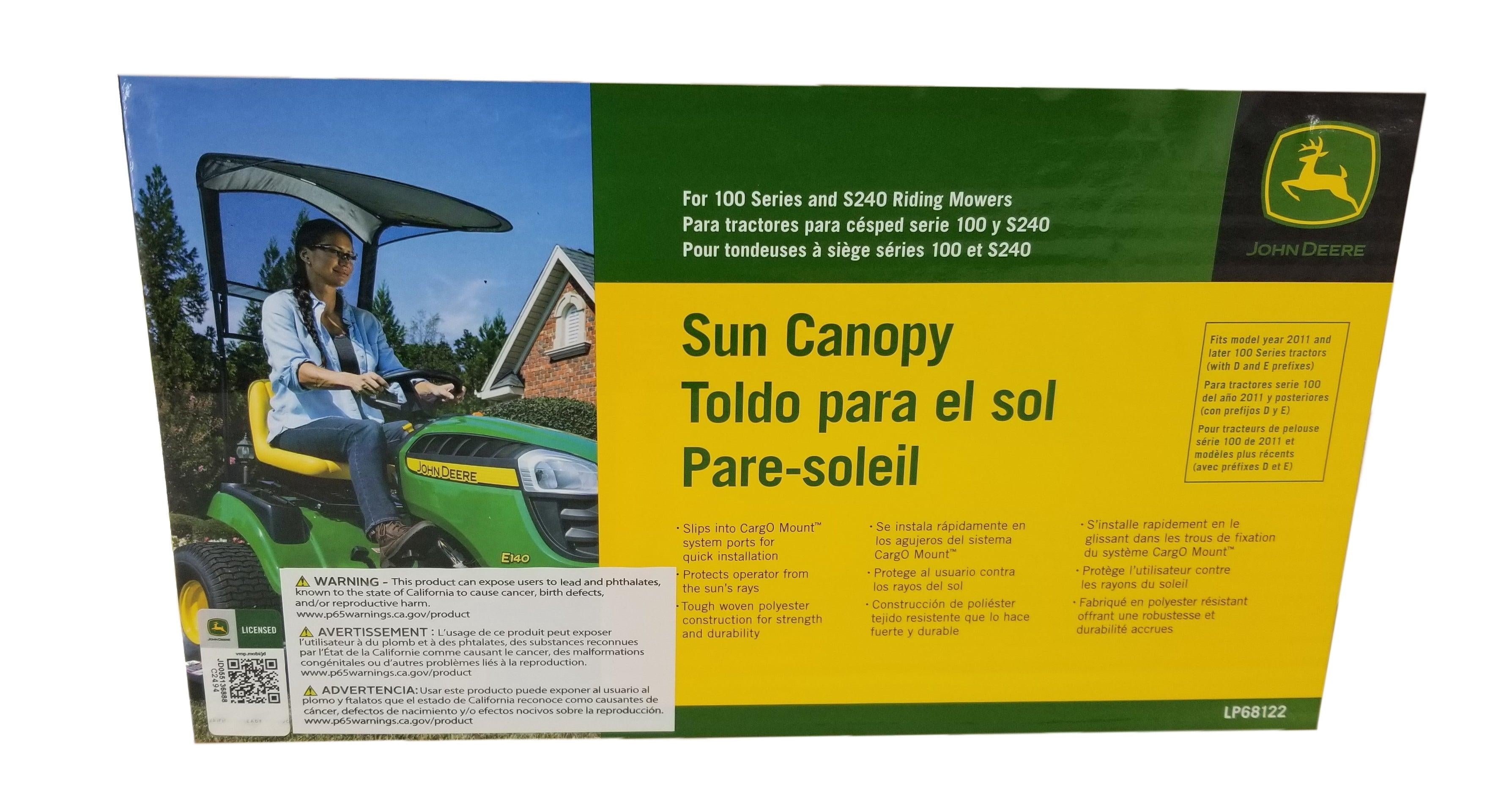 John Deere MY18 100/S240 Sun Canopy - Weather Enclosure Lawn Shelter ...