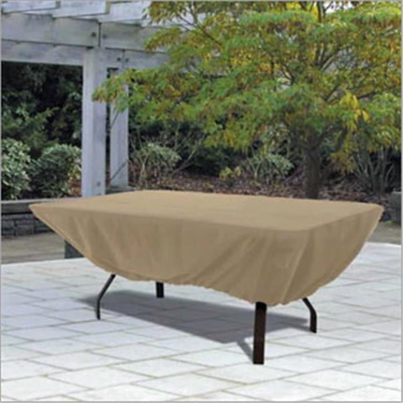 Classic Accessories 58242 Patio Table Cover Rectangle - Tan - Walmart.com
