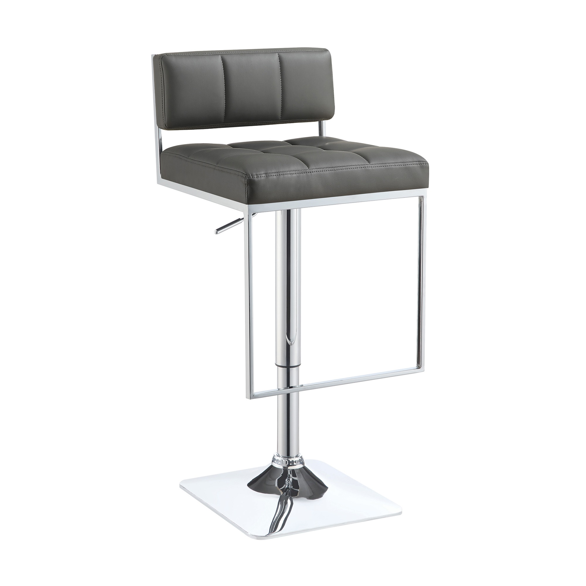 Classic Adjustable Metal Bar Stool in Gray & Silver - Walmart.com