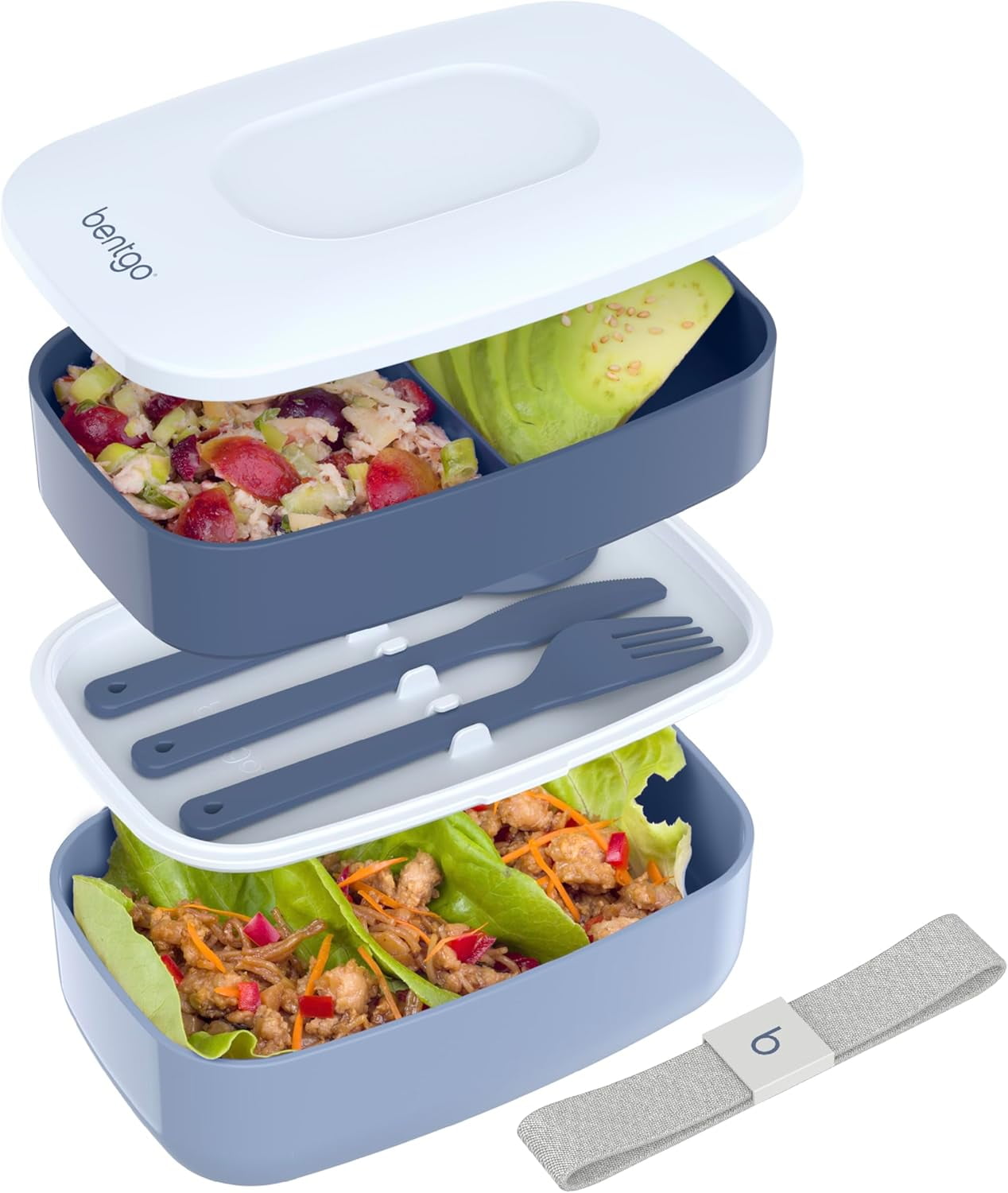 Classic - Adult Bento Box, Stackable 3-Compartment Lunch Box with ...
