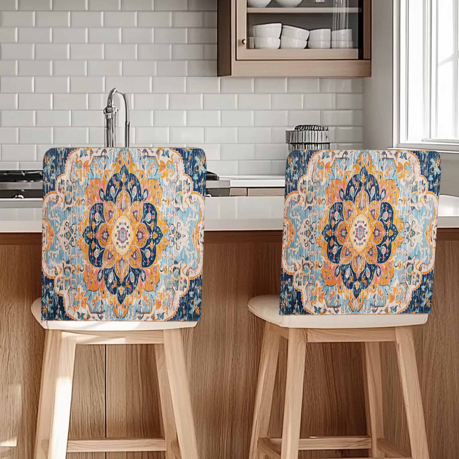 Classic African Chair Covers Set of 4 Retro Pattern Chair Back Covers ...