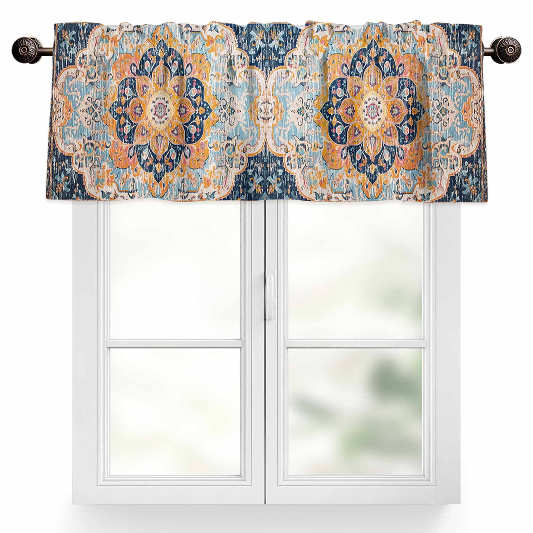 Classic African Valances for Windows, 60 x 18in, Retro Pattern Rod ...