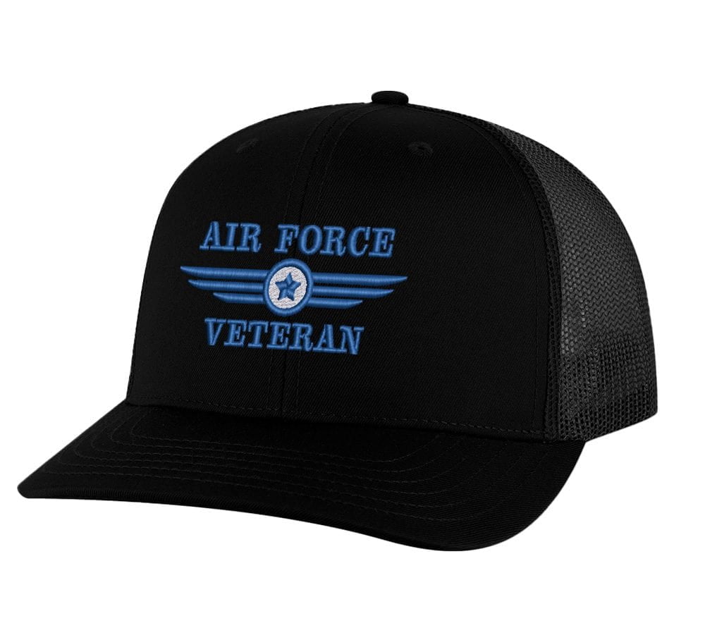 Air Force Veteran Cap - Military Trucker Hat Embroidered USAF - US Air ...