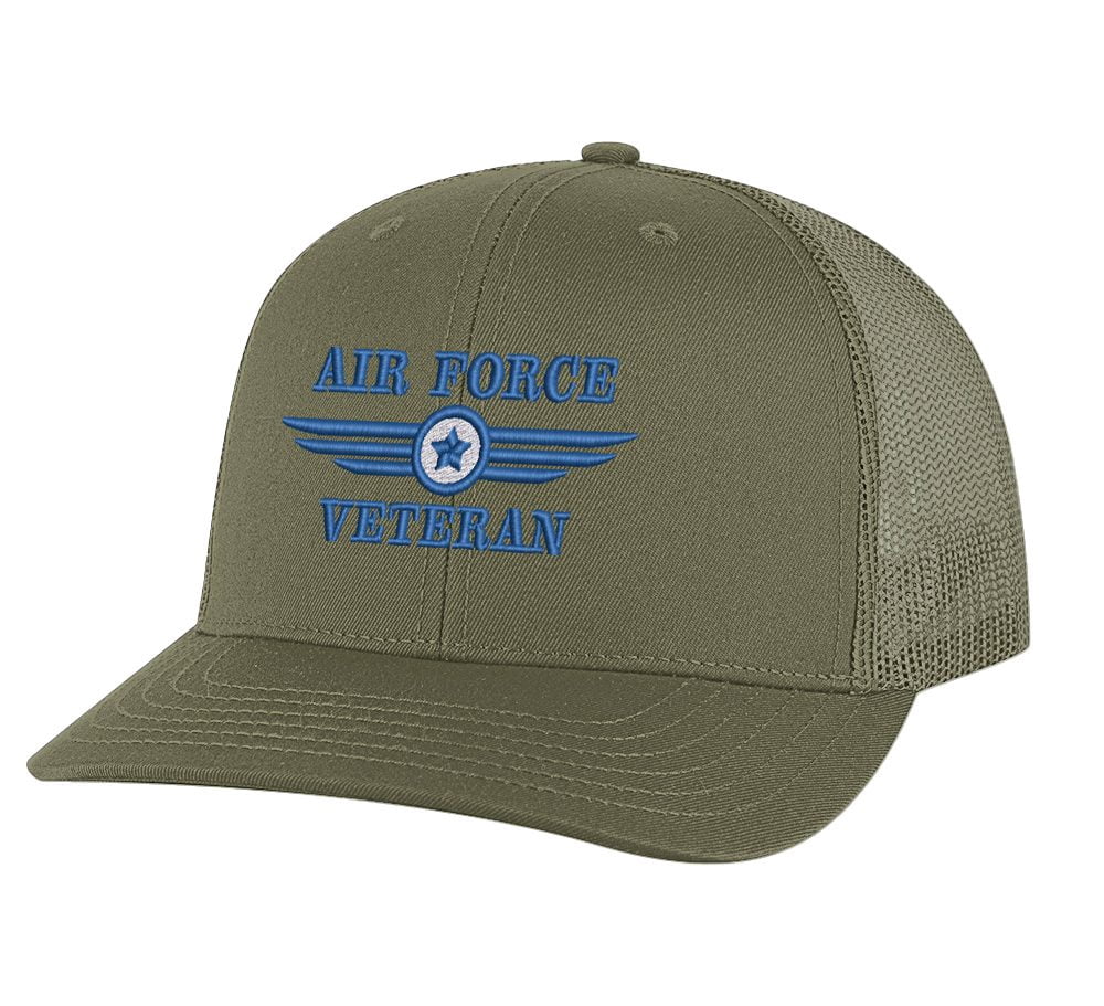 Classic Air Force Veteran Trucker Hat – Embroidered Air Force Logo ...