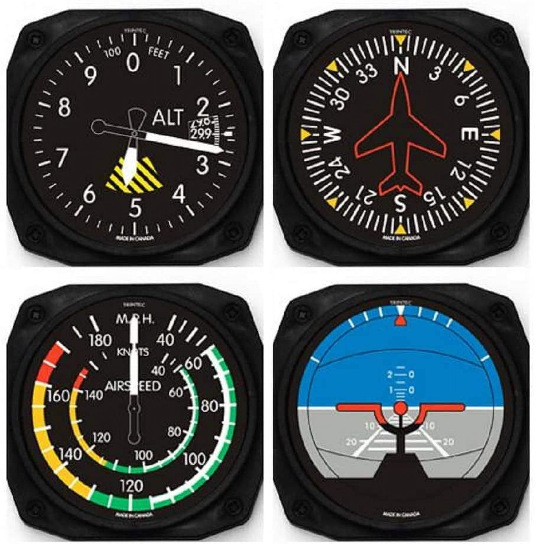 Classic Airplane Instrument Coasters Set of 4 - Walmart.com