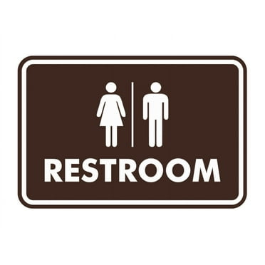 Square All Gender Restroom Sign (Black /Gold) - Small - Walmart.com