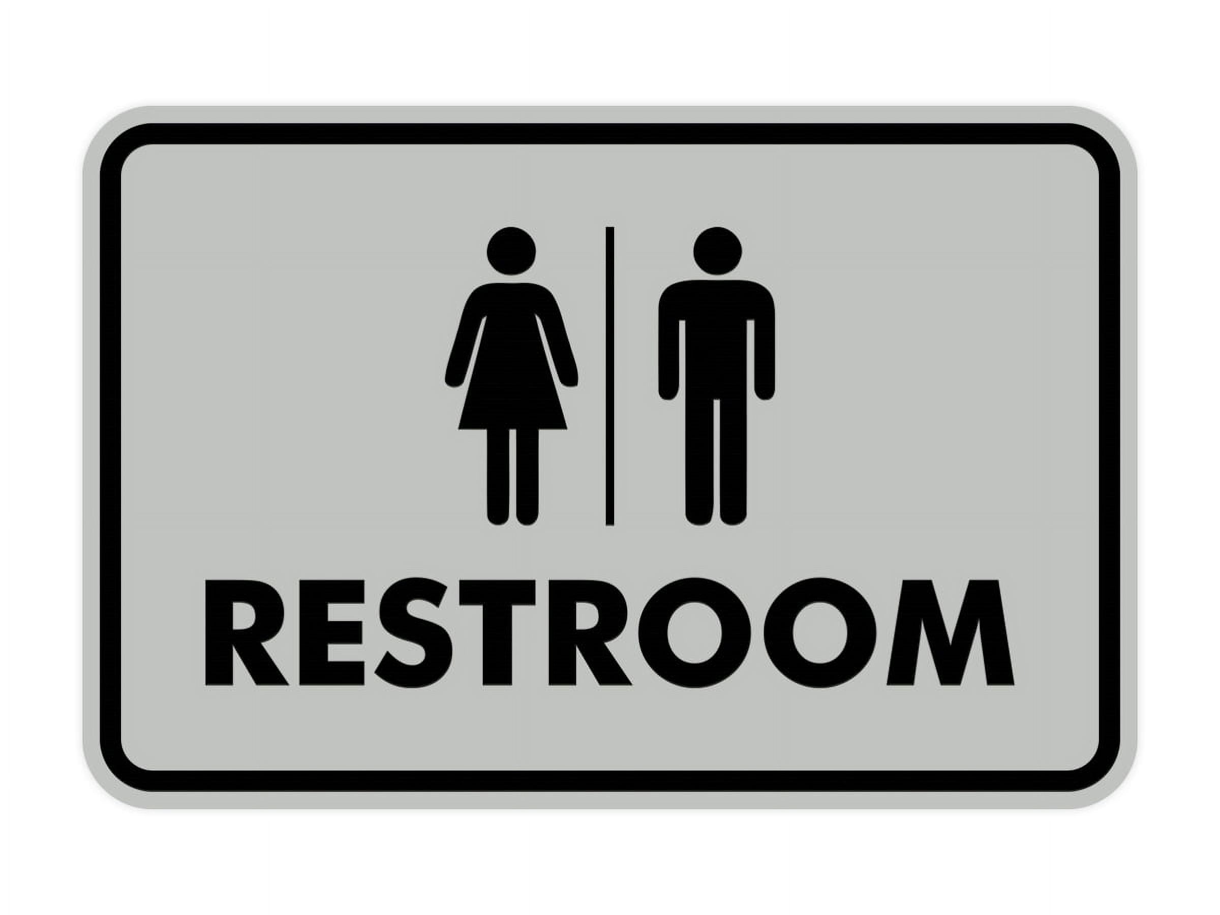 Classic All Gender Restroom Sign (Lt Gray) - Medium - Walmart.com
