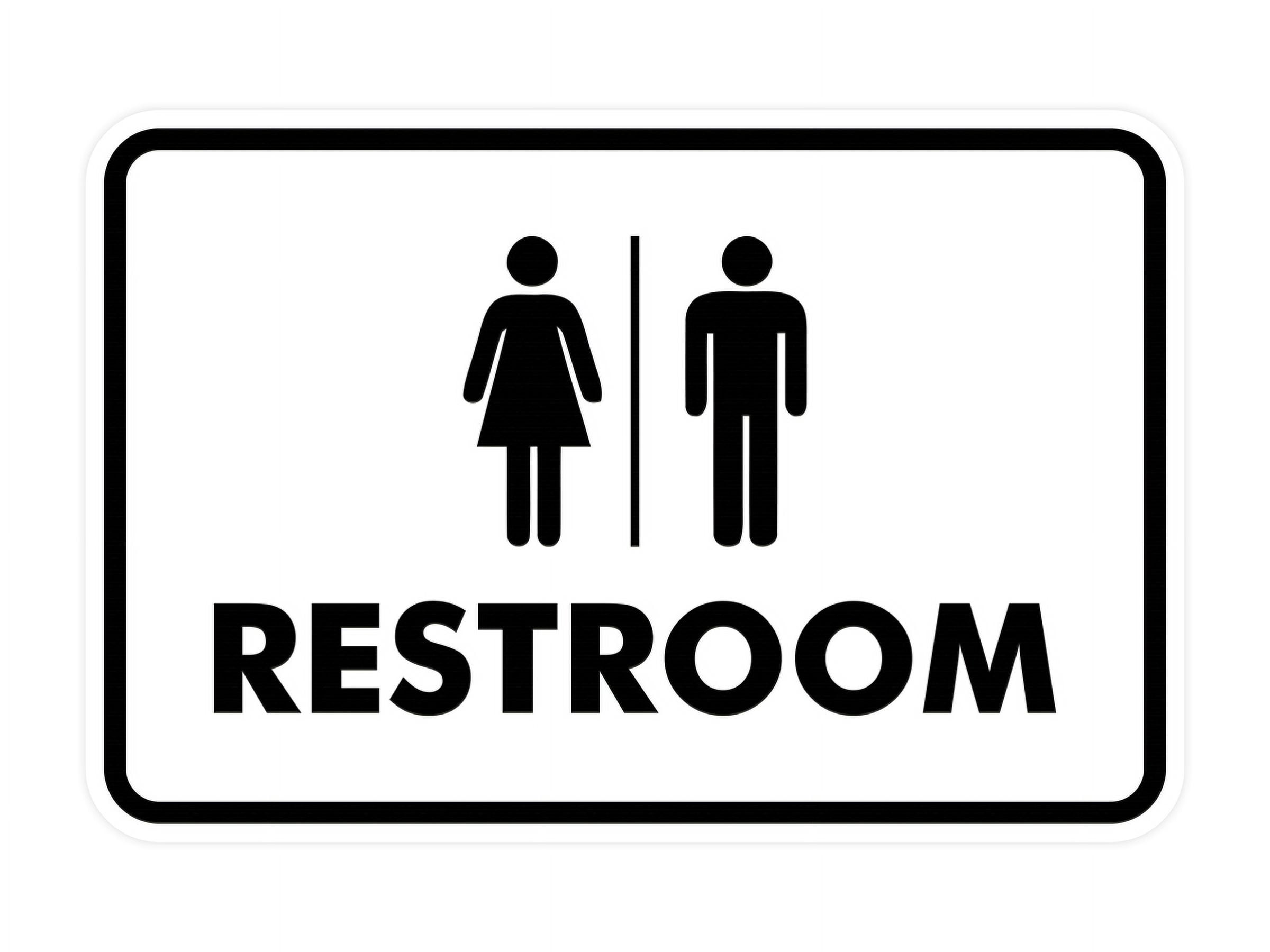 Classic All Gender Restroom Sign (White) - Medium - Walmart.com