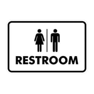 Classic Framed Unisex Restroom Sign (Navy Blue / White) - Large ...