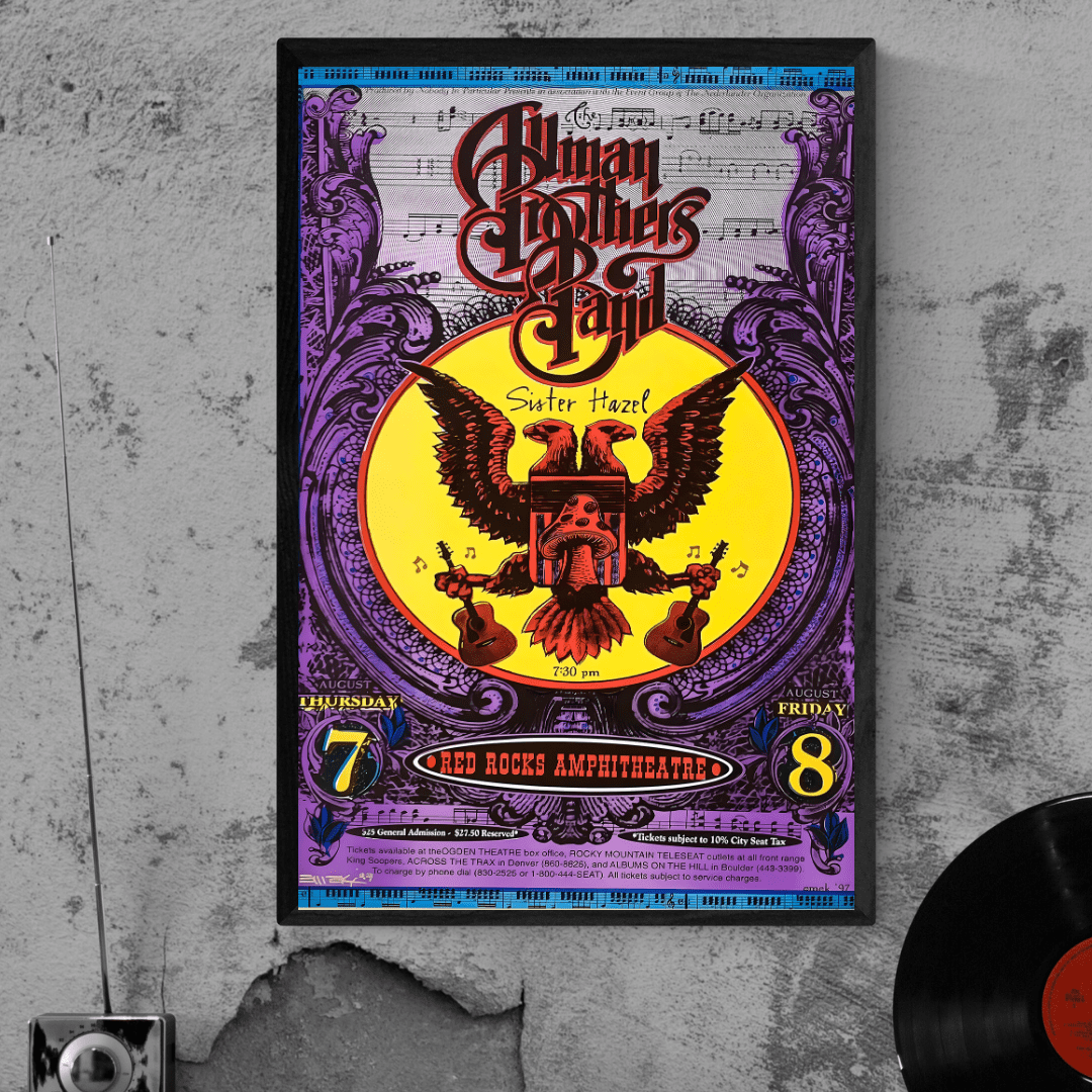 Classic Allman Brothers Vintage Music Poster - Rare Collectible ...