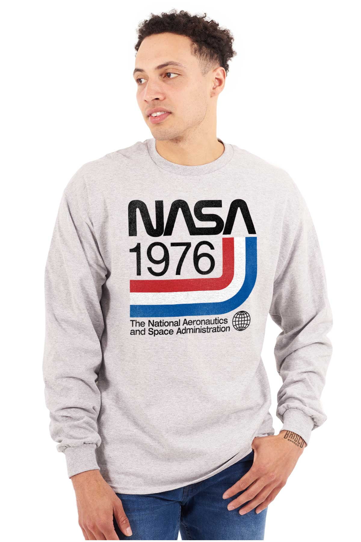 Classic America NASA 1976 Worm Logo Unisex Plus Size Long Sleeve Shirt ...