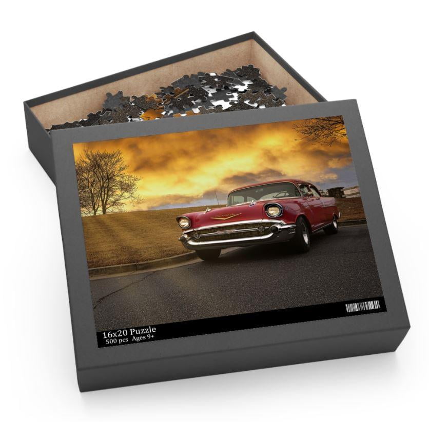 Classic American Cars: Red, 1957 Chevy Bel Air Jigsaw Puzzle (500-Piece ...