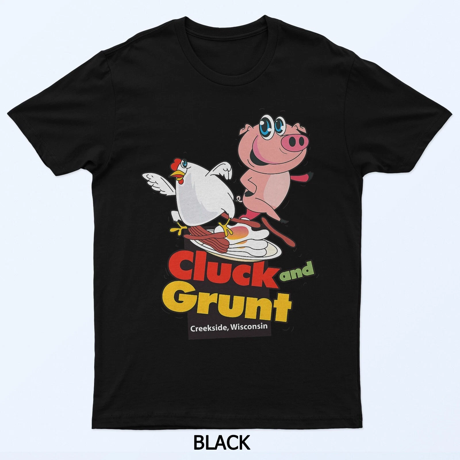 Classic American Diner the Cluck and Grunt T-Shirt - Walmart.com