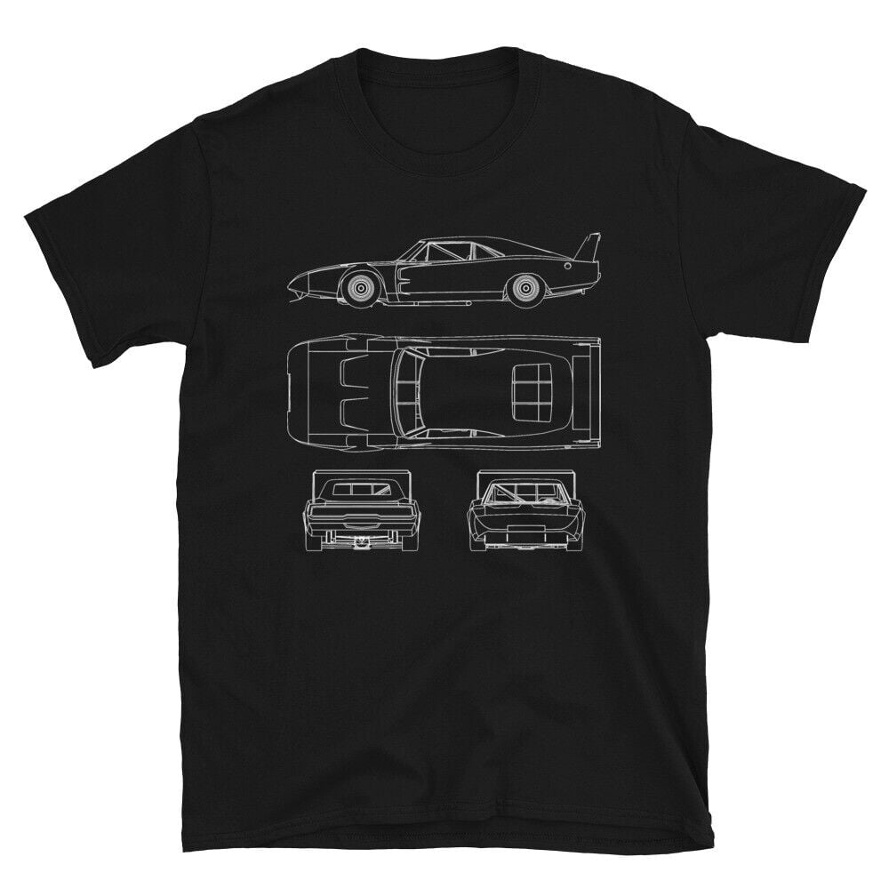 Classic American Musclecar Inspired Retro Blueprint Tee - Walmart.com