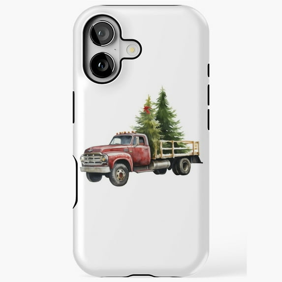 Classic American Truck with Christmas Tree Design Phone Case for iPhone ...