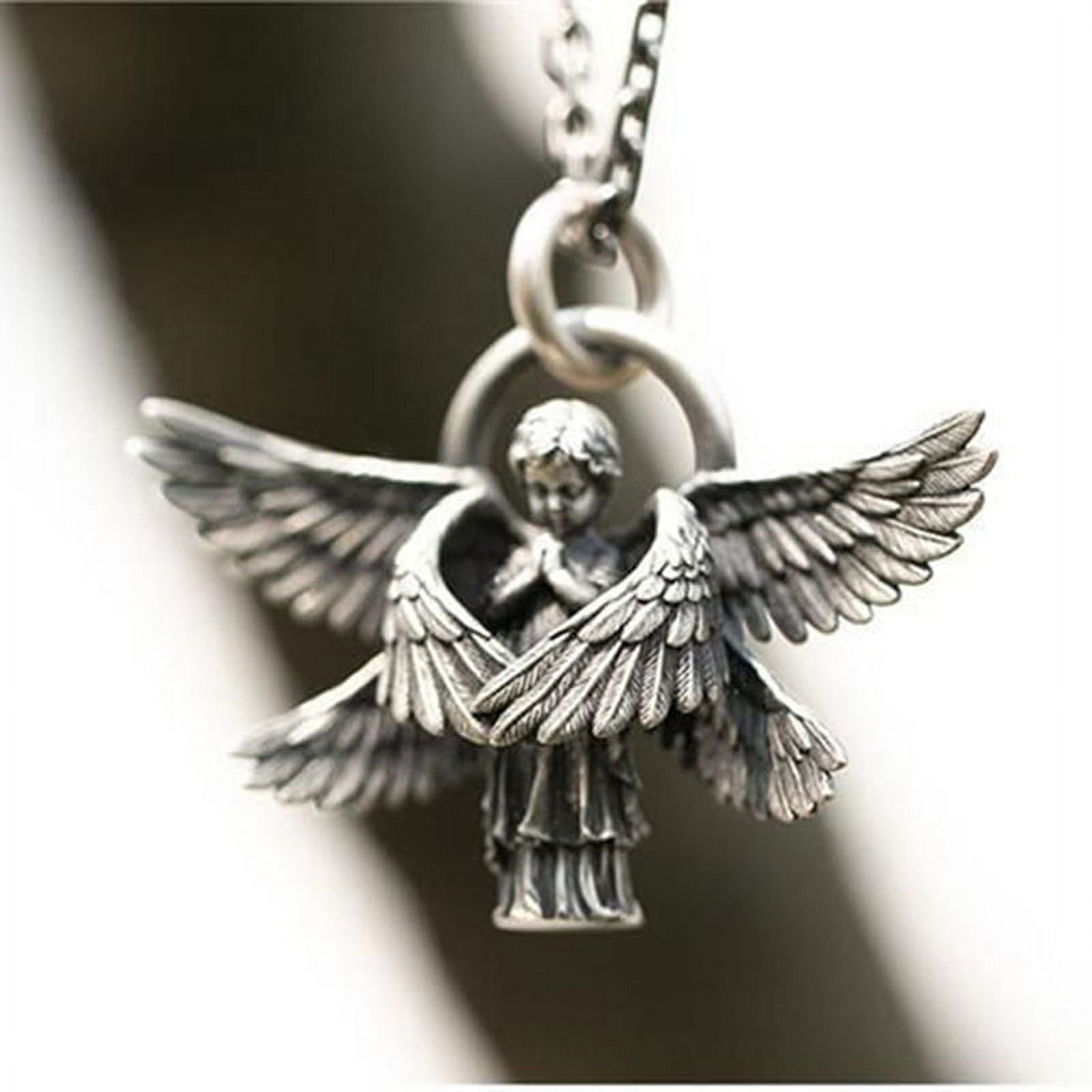 Classic Angel Pendant Necklace Handmade Seraphim Pray Pendant Long ...