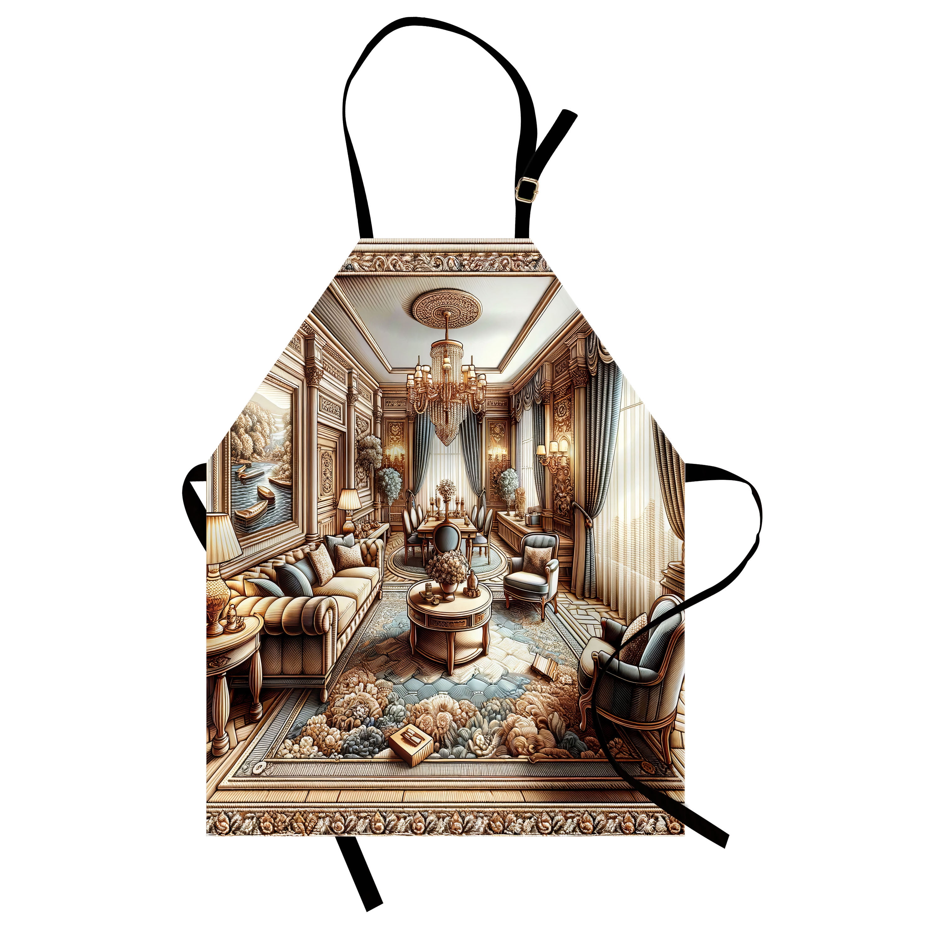 Classic Apron, Opulent Illustration of a Luscious Room Palatial ...