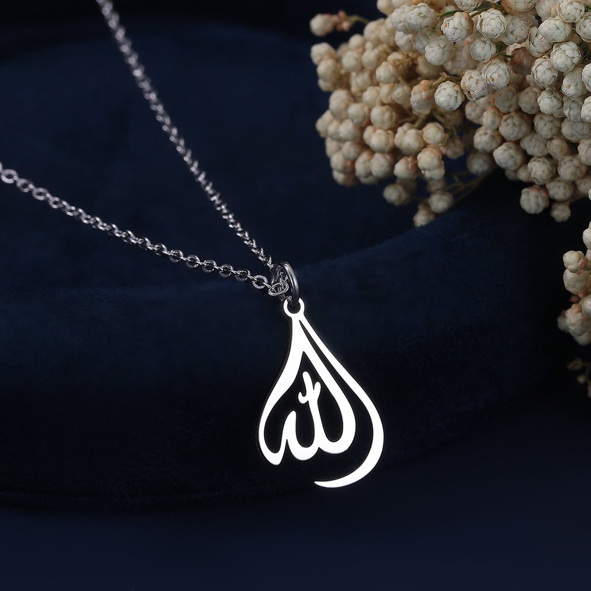 Classic Arabic God Allah Pendant Necklaces Stainless Steel Women Men ...