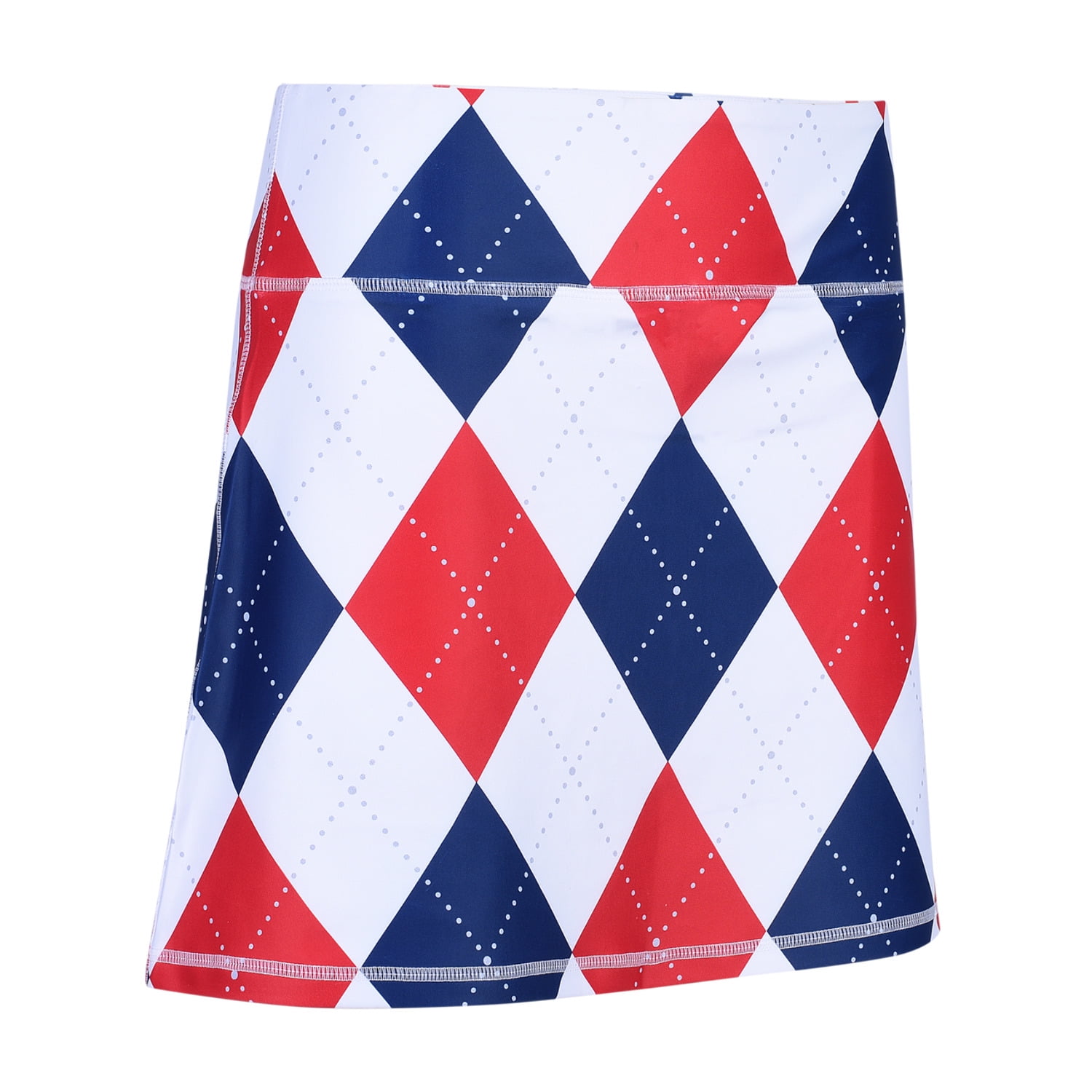 Classic Argyle Red, White Blue Ladies Active SKORT by ReadyGOLF ...