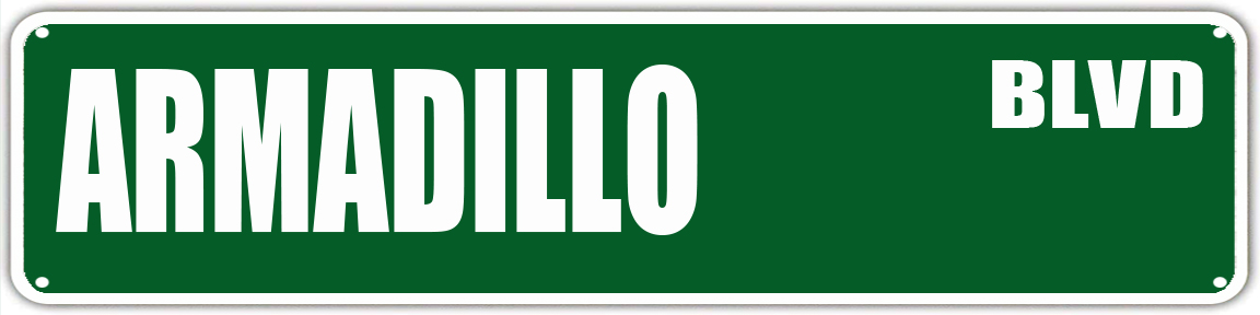 Classic Armadillo Blvd Street Sign,Metal Road Sign For Indoor/Outdoor ...