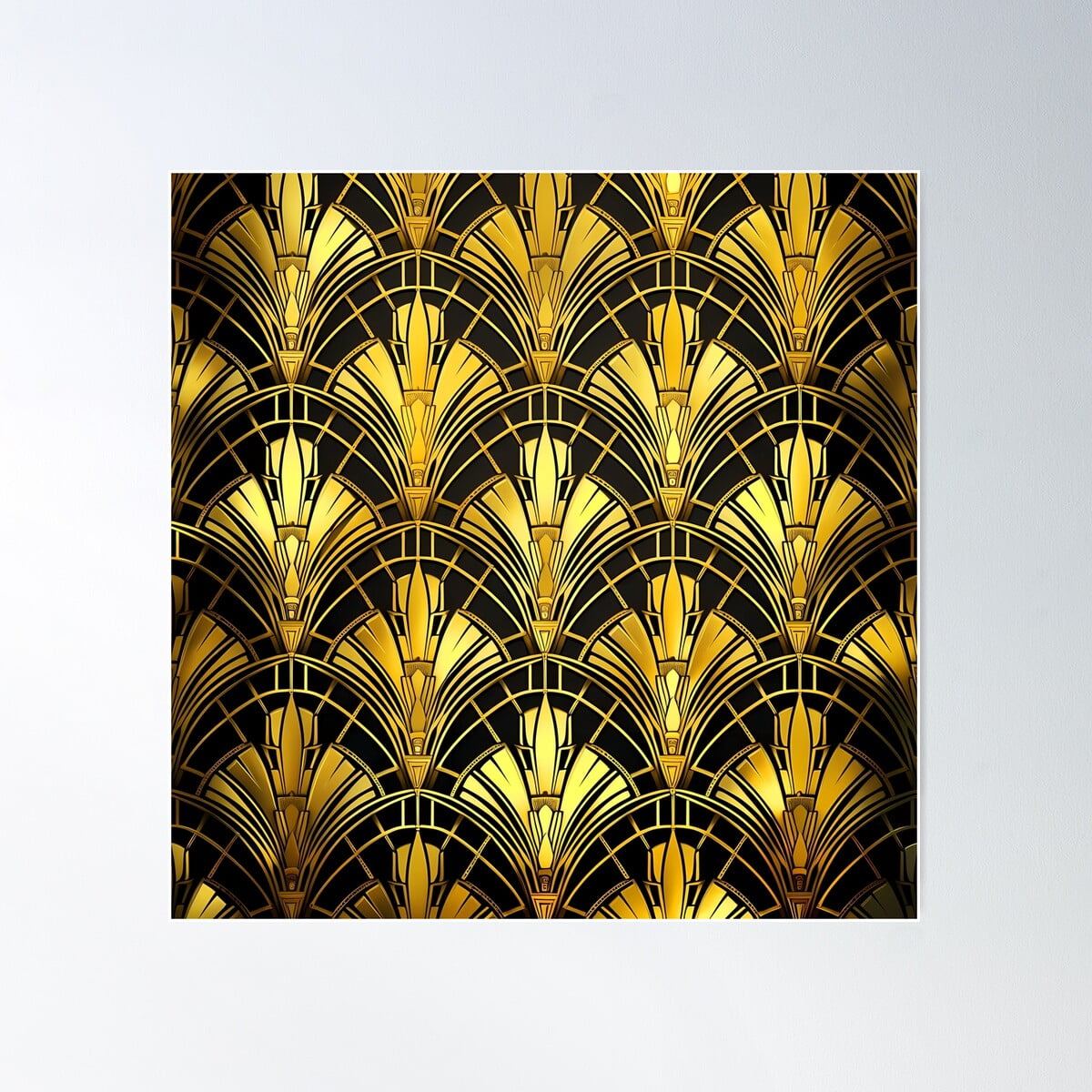 Classic Art Deco Golden Ombre Elegant Epic Pattern Poster Wall Art ...