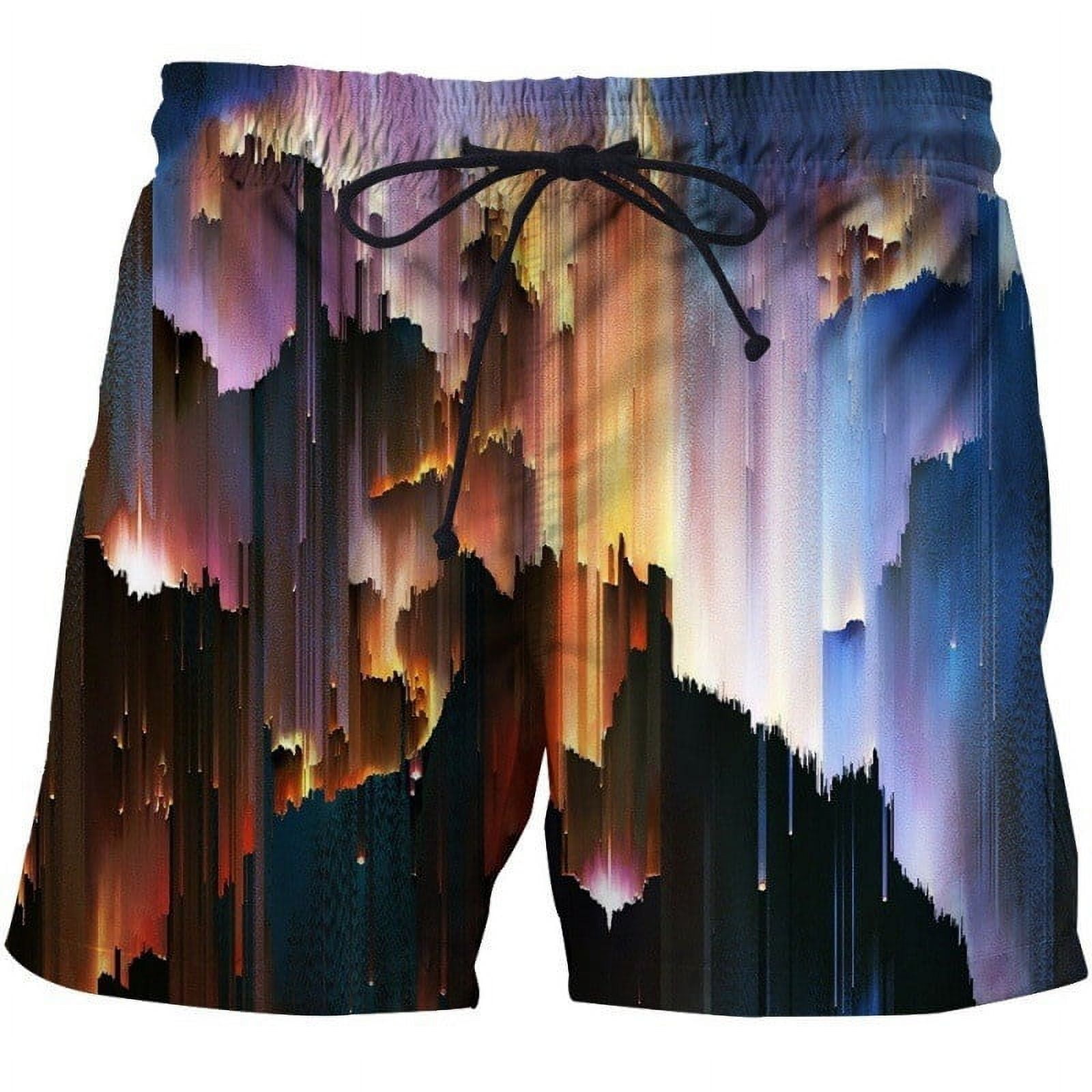 Classic Art Painting Beach Shorts For Men Sports Gym Street Short Pants ...