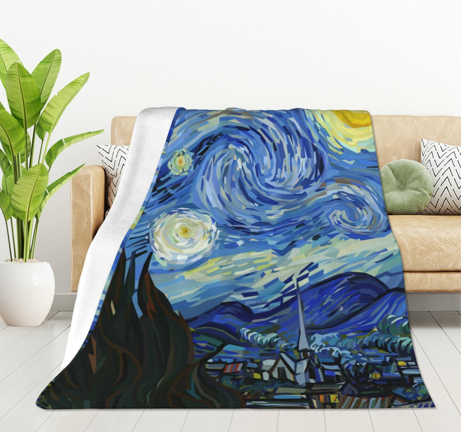 Classic Arts Starry Night Flannel Fleece Bed Blanket Throw Blanket ...