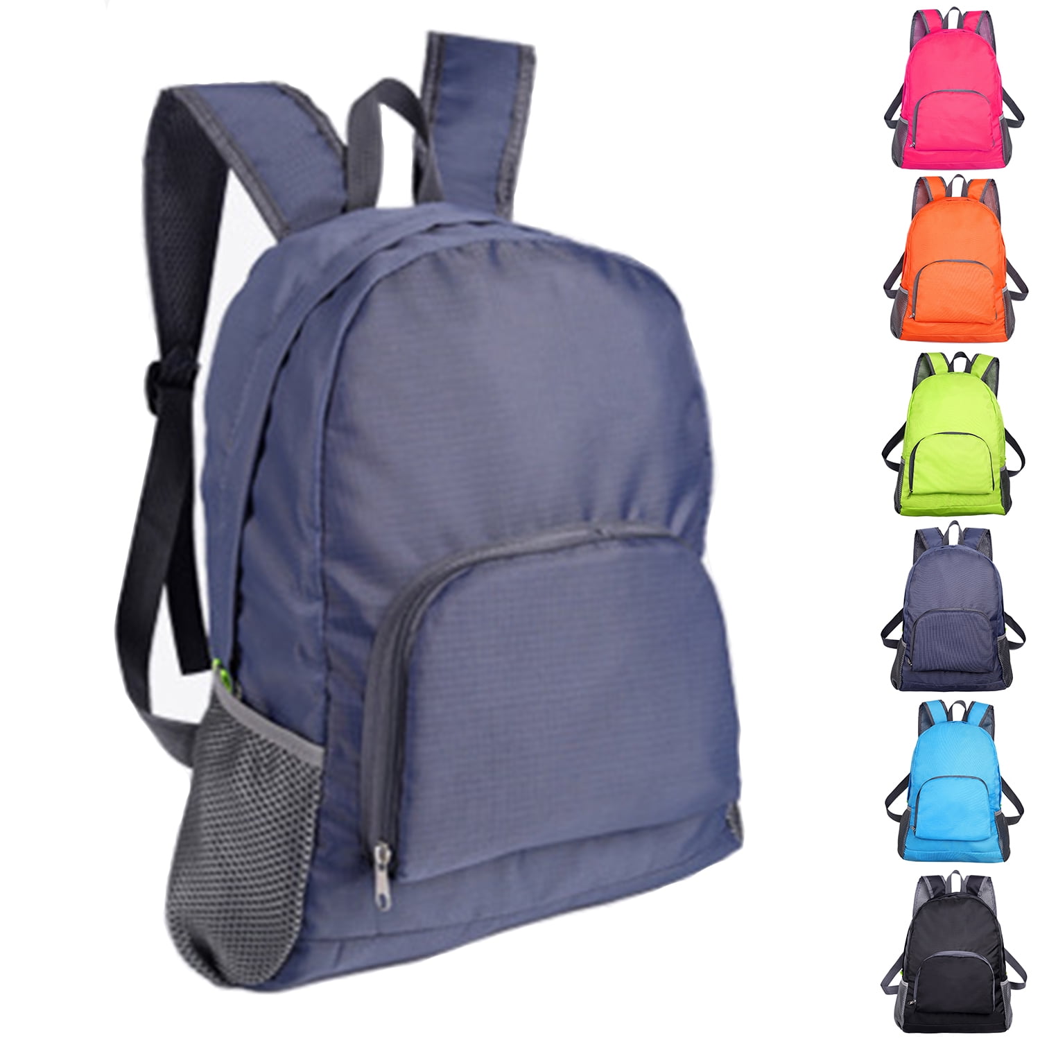 Classic Backpacks Foldable Lightweight Back Packs Basic Solid Colors ...