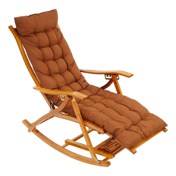 Classic Bamboo Folding Rocking Chair with Foot Massage, Reclining ...