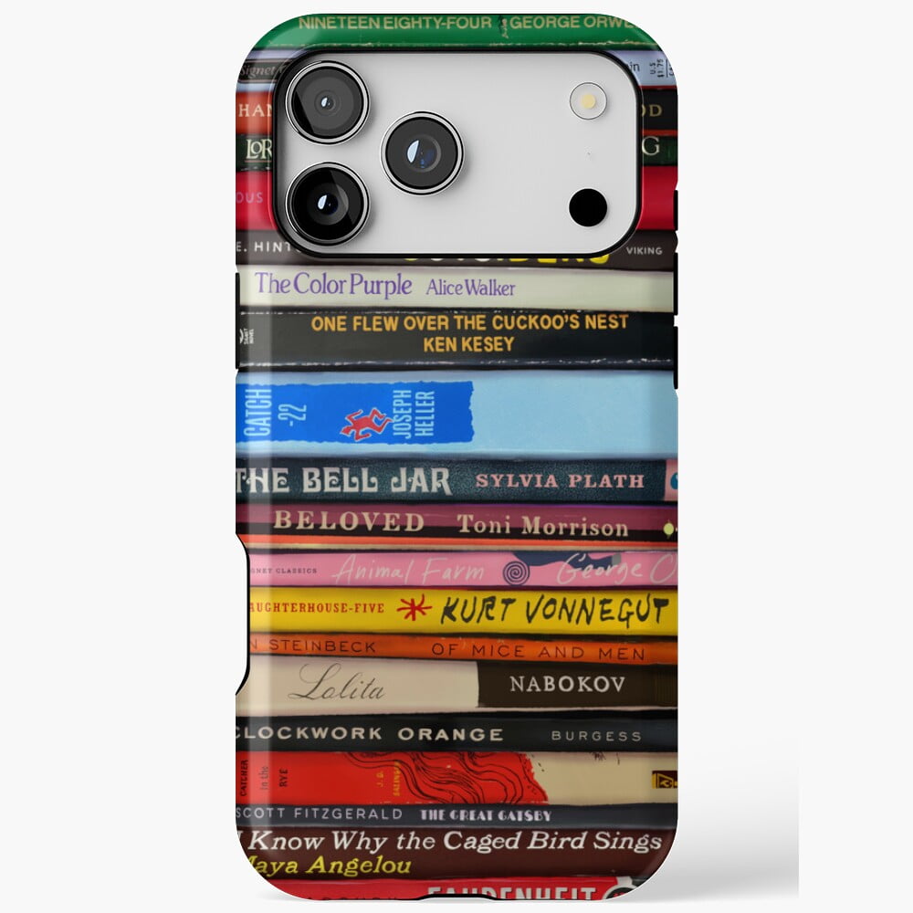 Classic Banned Books Stack Reading Lover Phone Case for iPhone 11 to 17 ...